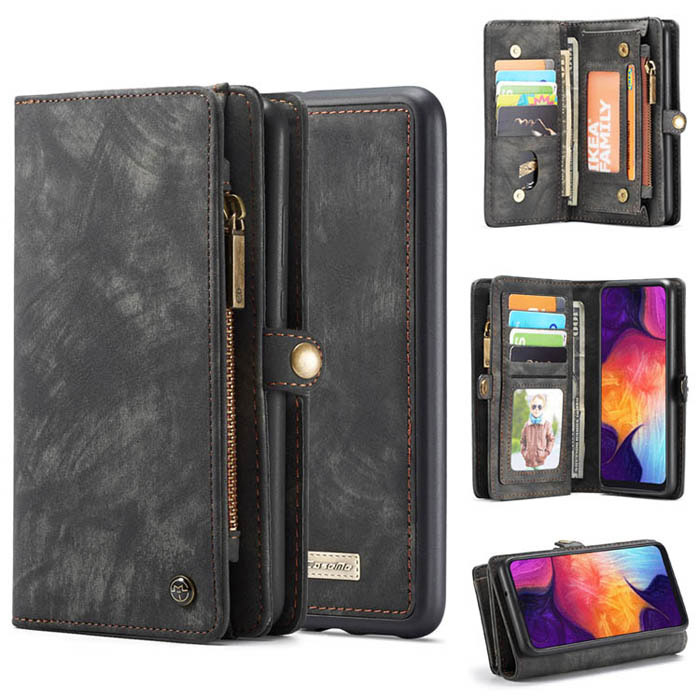 CaseMe Samsung Galaxy A50 Wallet Kickstand Magnetic Case Black